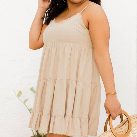 SHEIN | Dresses | Shein Beige Mini Dress | Poshmark